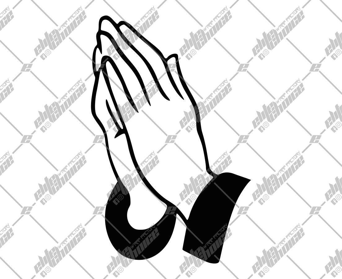 praying hands stencil design