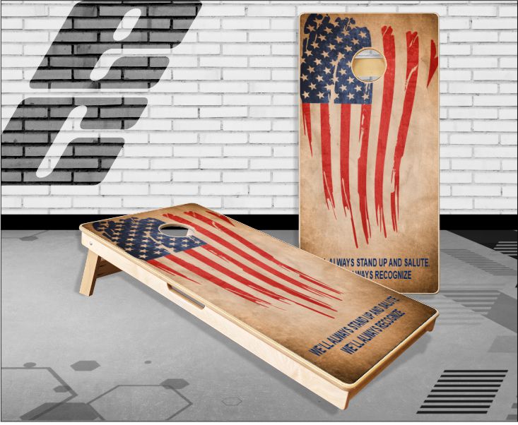 Stand and Salute American Flag Cornhole Boards – Elite Choice Graphics