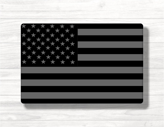 Black and Grey American Flag Flat Wood Print – Elite Choice Graphics