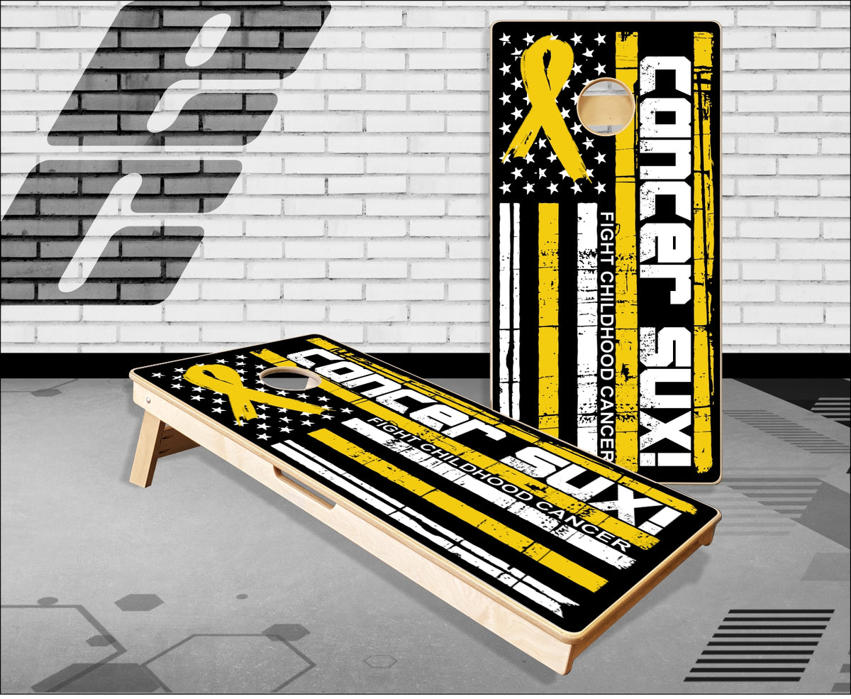 Childhood Cancer Gold Ribbon Cornhole Boards – Elite Choice Graphics