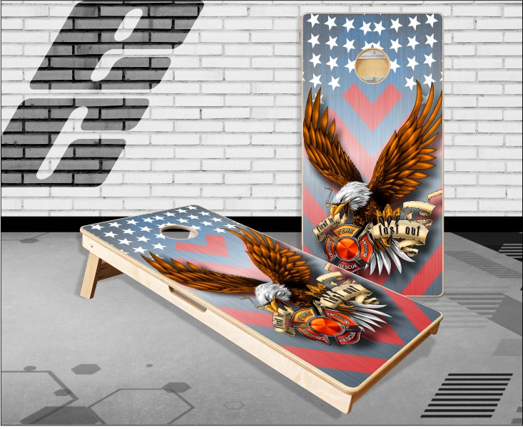 Firefighter Eagle Stars Cornhole Boards – Elite Choice Graphics