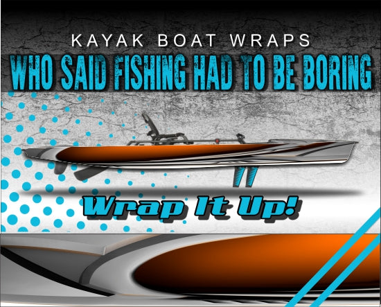 Gunmetal Orange Kayak Vinyl Wrap Kit Graphic Decal/Sticker 12ft and 14 ...