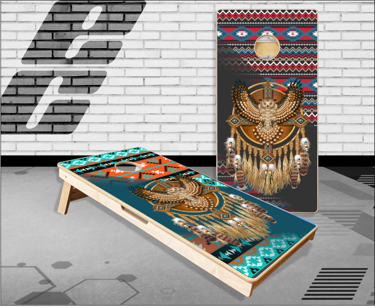 Owl Aztec Cornhole Boards – Elite Choice Graphics
