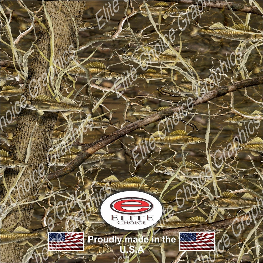 Walleye Fish 52"x6ft Wrap Vinyl Truck Camo Car SUV Tree Real Camouflag ...