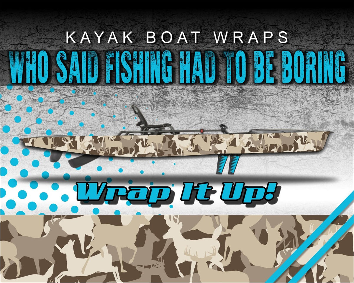 Deer Hunting Silhouette Camo Kayak Vinyl Wrap Kit Graphic Decal/Sticke ...