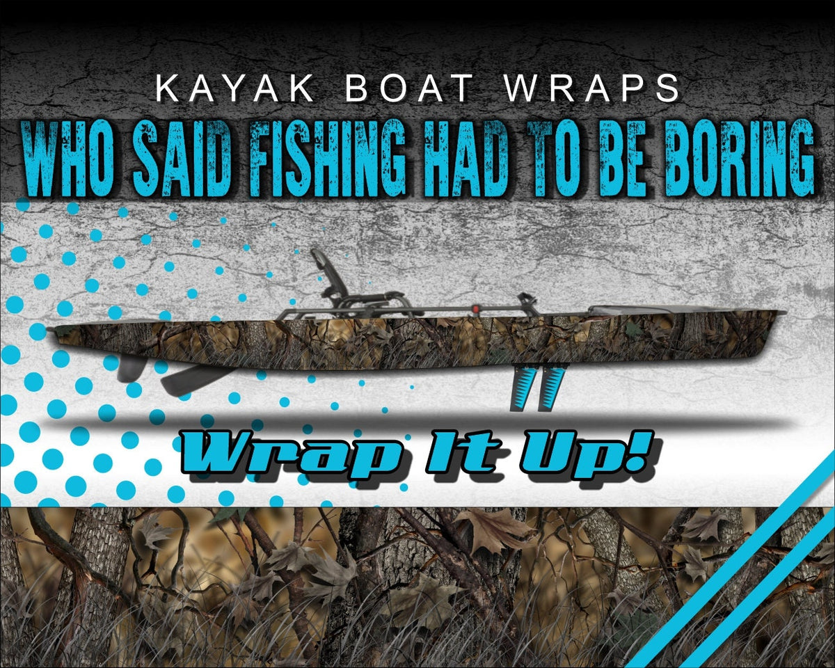 Hybrid Oak Blades Camo Kayak Vinyl Wrap Kit Graphic Decal/Sticker 12ft ...