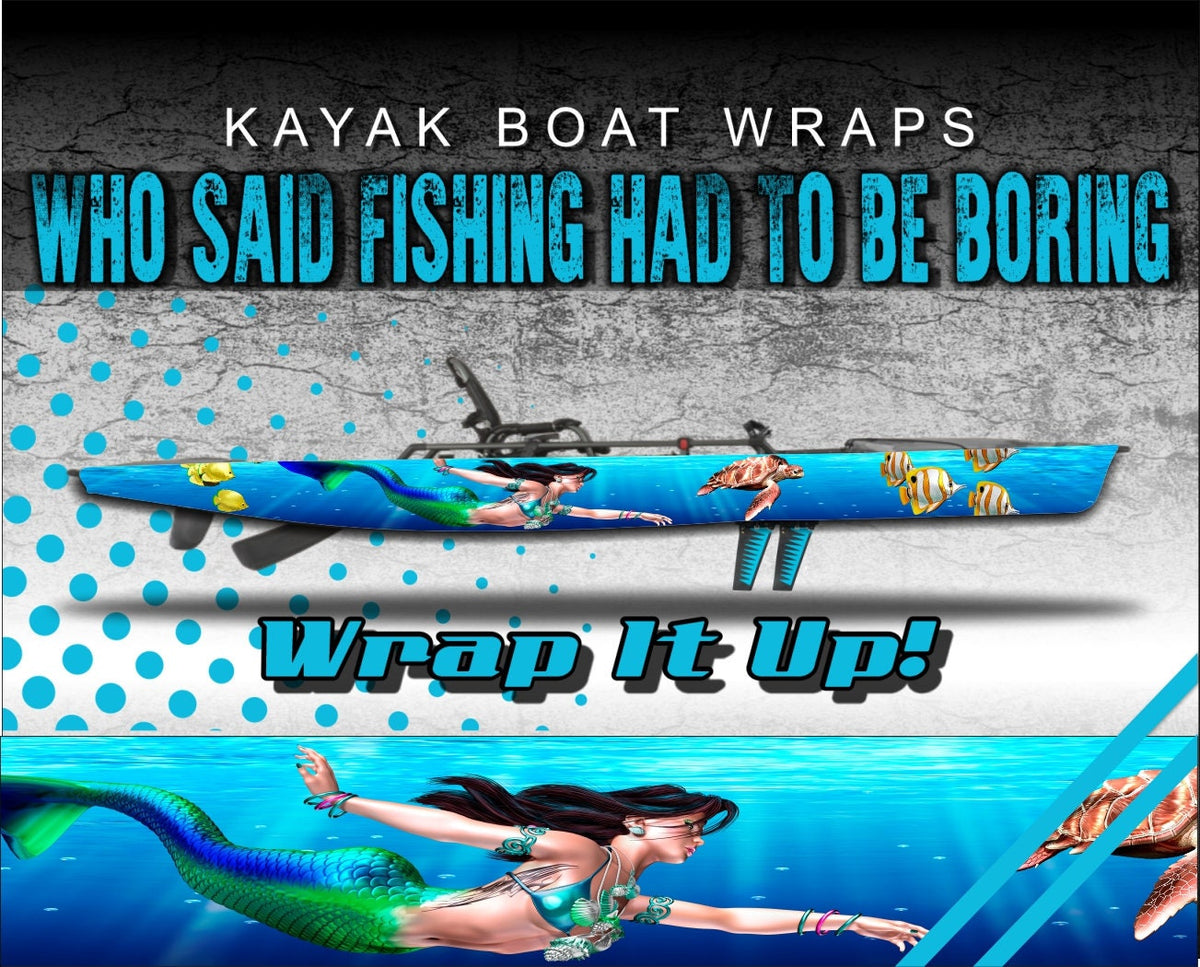 Mermaid Turtle Kayak Vinyl Wrap Kit Graphic Decal/Sticker 12ft and 14f ...