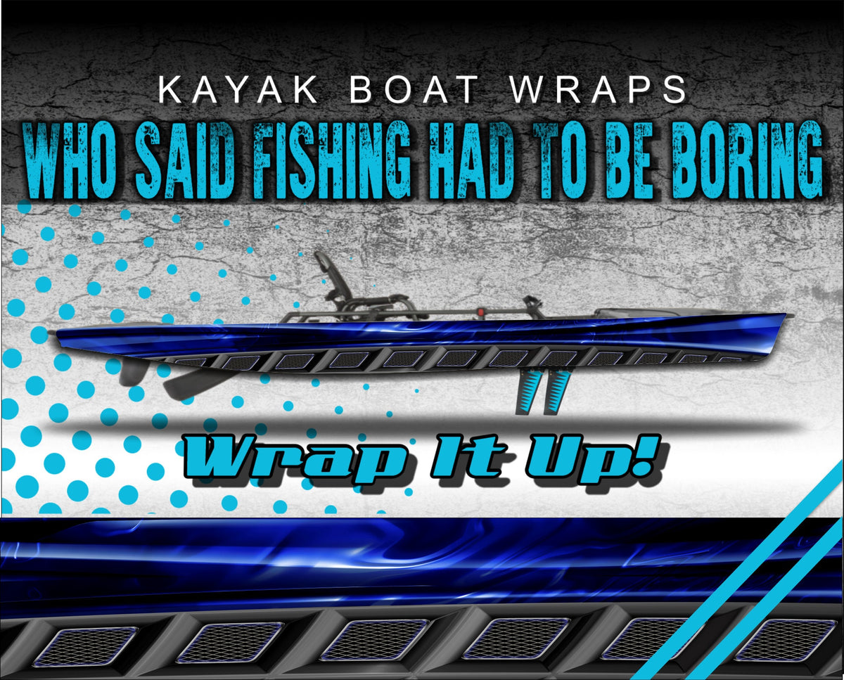 Ground Zero Blue Kayak Vinyl Wrap Kit Graphic Decal/Sticker 12ft and 1 ...