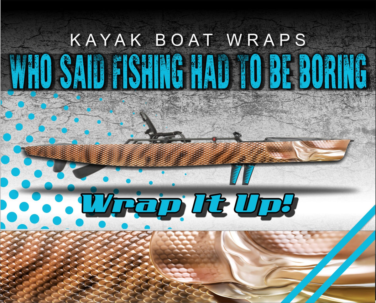 Tiger Musky Skin Kayak Vinyl Wrap Kit Graphic Decal/Sticker 12ft and 1 ...