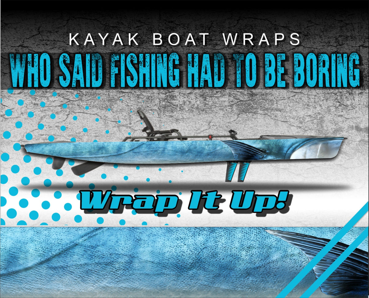 King Mackeral Skin Kayak Vinyl Wrap Kit Graphic Decal/Sticker 12ft and ...