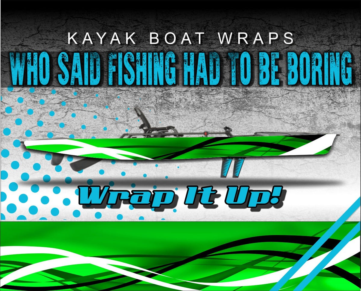 Vendetta Green Kayak Vinyl Wrap Kit Graphic Decal/Sticker 12ft and 14f ...