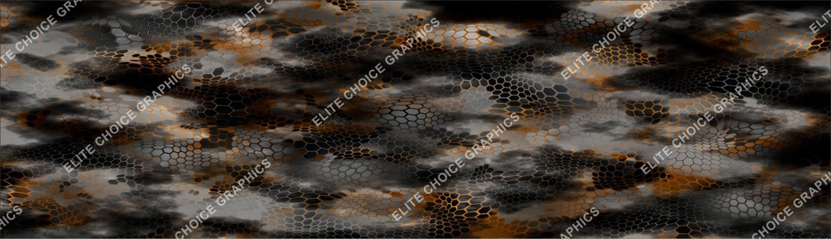 Chameleon Hex 2 Orange 15"x52" or 24"x52" Truck/Pattern Print Tree Rea ...